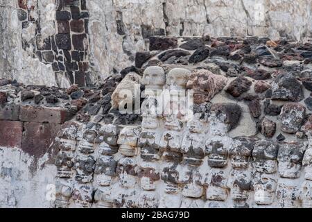 Ancient Aztec skull wall. Templo Mayor Museum, Mexico City, Mexico ...