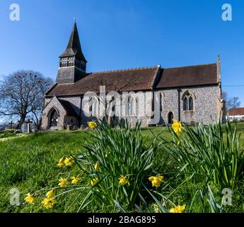 St Michael's Church, North Waltham, Hampshire, England UK Stock Photo ...