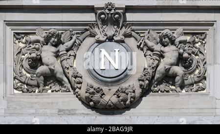 Paris, France. Monogram 'N' for Napoleon on Pont Saint-Michel Stock ...
