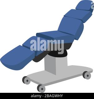 Patient on operating table. Cartoon operation theater under surgical ...