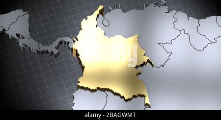 Outline, map of Colombia Stock Photo - Alamy
