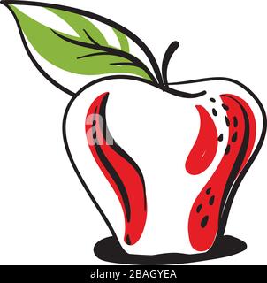 Red apple drawing, illustration, vector on white background Stock Vector Image & Art - Alamy