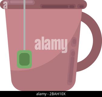 Tea cup with heart and steam icon. Valentines day symbol. Vector ...