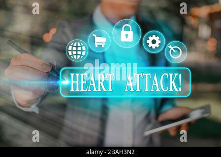 Handwriting text writing Heart Attack. Conceptual photo sudden ...