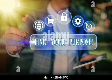 Handwriting text writing Find Your Purpose. Conceptual photo reason for ...