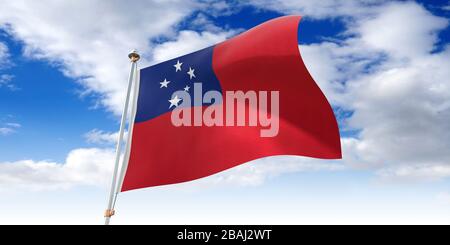 Samoa waving flag Stock Photo - Alamy