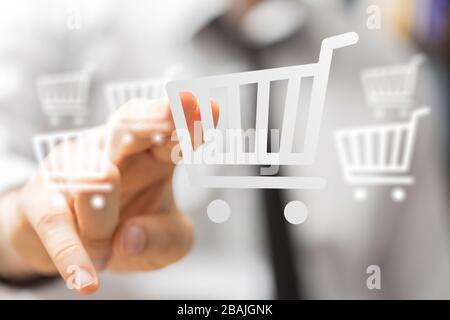 A Shopping cart as part of the network in hand . The concept of ...