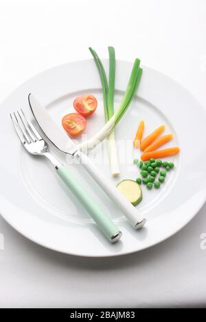 Gemueseteller Paradeisern, Paradiesapfel, Allium, Lauch, Lauchgemuese ...
