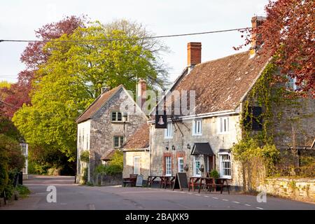 The High Street in the village of Wylye, Wiltshire, once part of the ...