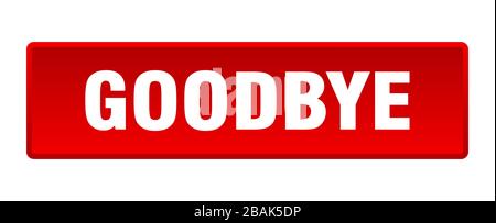 goodbye red 3d square isolated speech bubble Stock Vector Image & Art ...
