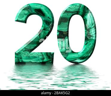 Green Number 20 isolated white background Stock Photo - Alamy
