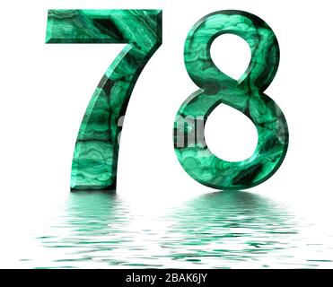 Green Number 78 isolated white background Stock Photo - Alamy