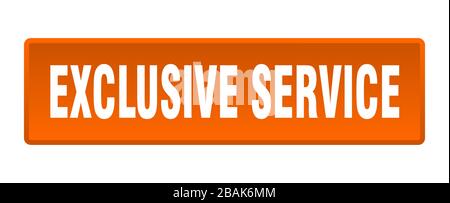 exclusive button. exclusive square orange push button Stock Vector Image & Art - Alamy