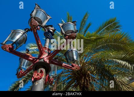 The Gaudí designed lamp posts in Barcelona’s Plaça Reial Stock Photo ...