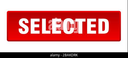selected button. selected square white push button Stock Vector Image ...