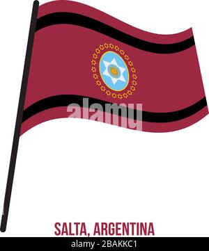 Salta Flag Waving Vector Illustration on White Background. Flag of ...