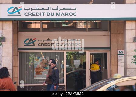 Credit du Maroc Bank sign, Marrakech, Morocco Stock Photo - Alamy