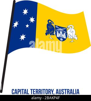 Australian Capital Territory (ACT) Flag Waving Vector Illustration on ...