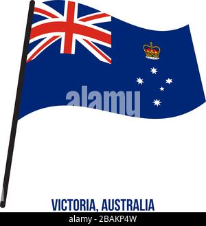Victoria (Vic) Flag Vector Illustration on White Background. States ...
