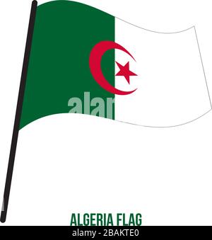 Algeria flag, vector illustration on a white background Stock Vector ...