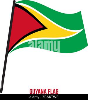 Waving flag of Guyana on white background. Banner or ribbon vector ...