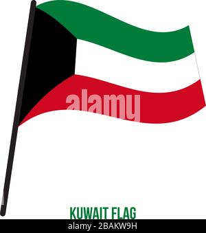 Kuwait flag, vector illustration on a white background Stock Vector ...