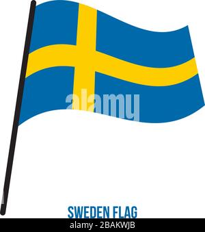 Sweden flag, vector illustration on a white background Stock Vector ...