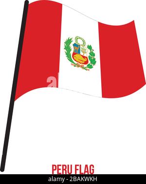 Peru flag, vector illustration on a white background Stock Vector Image ...