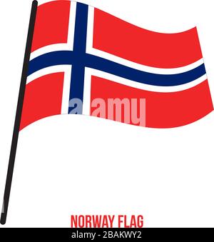 Norway flag, vector illustration on a white background Stock Vector ...