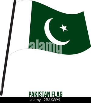 Pakistan flag, vector illustration on a white background Stock Vector ...