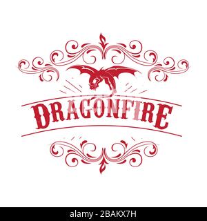 Abstract Dragon Fire illustration vector Design template. Suitable for ...