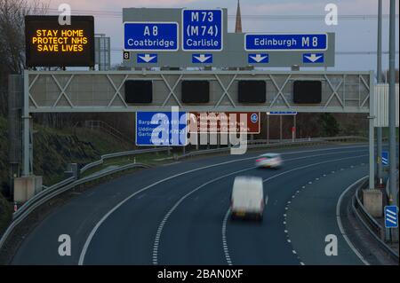 Overhead gantry Motorway signs above the M42 before junction 3A for the ...