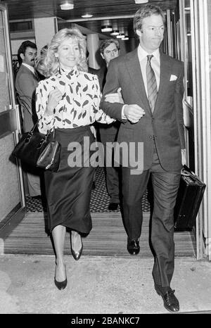 Mark Thatcher and his first wife Diane Burgdorf arriving London's ...