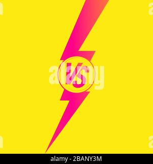 Versus VS yellow lightning symbol template. background. illustration ...