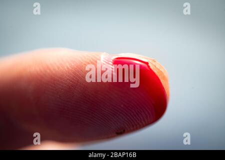 Finger cut, bleeding injured with knife, Flesh blood wound in hand ...