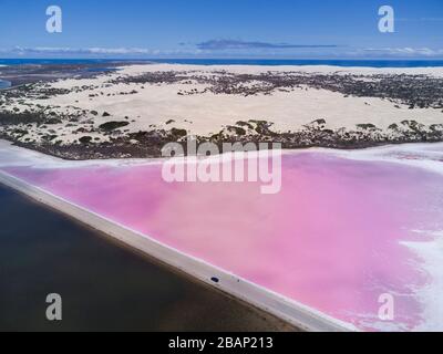 "The Pink Lake" which is a section of Lake MacDonnell near Penong South ...