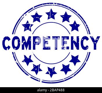 Grunge blue competency word round rubber seal stamp on white background Stock Vector Image & Art ...