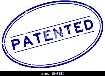 illustration of blue patented stamp on white background Stock Vector ...