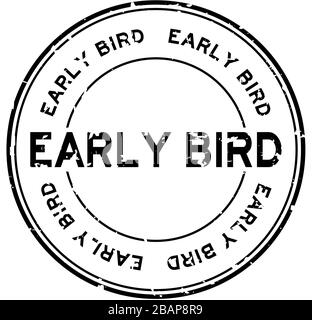 early bird round stamp isolated on transparent background. early bird ...