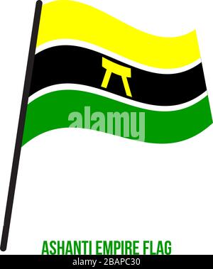 Ashanti Empire Flag Waving Vector Illustration on White Background ...