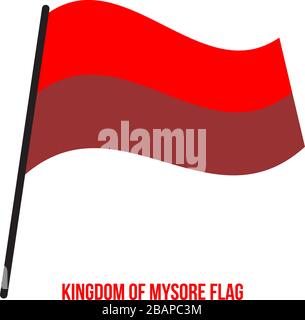 Kingdom of Mysore (1399-1950) Flag Waving Vector on White Background ...