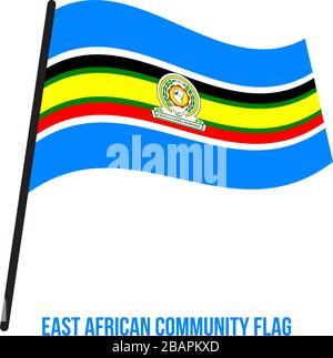 East African Community Flag Vector Illustration on White Background ...