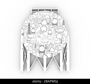 oil and gas industry infographic concept for slide presentation with 4 ...