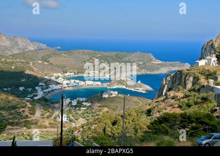 Kapsali bay and village from above. Greek island of Kythera Stock Photo ...