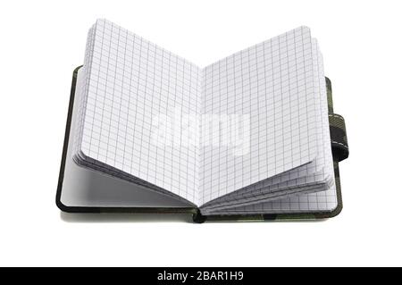 Notepad in military design for everyday notes and notes on a white ...