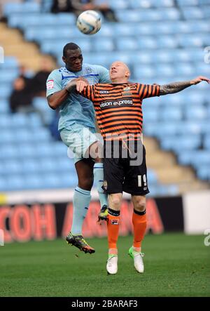 Coventry City's Nathan Cameron (left) and Jamie Reckord warm up prior ...
