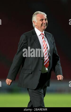 Doncaster Rovers chairman John Ryan and his wife Lynne celebrate with ...