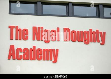 A general view of Nottingham Forest signage outside the ground ahead of ...