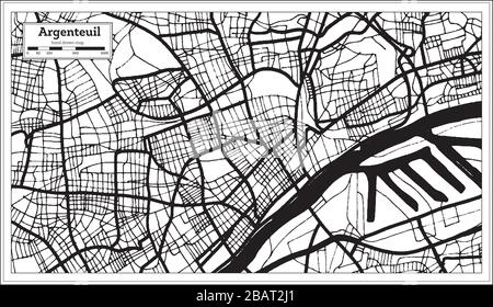 Argenteuil France City Map in Retro Style. Outline Map. Vector ...