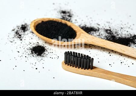 Close-up of powder brush with wooden handle on white background Stock ...